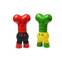 China Wholesale TPR Dog Chew Toys Barbell Design Squeaky Balls 7.22 Inch Orange Green Blue for sale