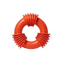 China Wholesale TPR Dog Chew Toys Barbell Design Squeaky Balls 7.22 Inch Orange Green Blue for sale