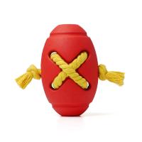 China Wholesale TPR Dog Chew Toys Barbell Design Squeaky Balls 7.22 Inch Orange Green Blue for sale
