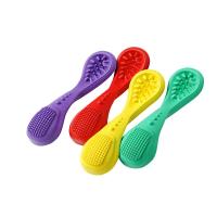 China Wholesale TPR Dog Chew Toys Barbell Design Squeaky Balls 7.22 Inch Orange Green Blue for sale