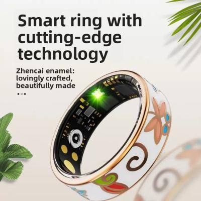 China Foreign Trade New Smart Ring Enamel Blood Oxygen Heart Rate Health Monitoring Step Counting Exercise  Sleep Girls for sale