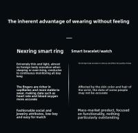 China NexRing smart ring—medical-grade titanium, IP68 waterproof, tracks sleep, blood oxygen, heart rate, HRV, stress, and exercise; non-invasive blood glucose monitoring. for sale