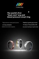 China CardioRing ECG Blood Pressure Smart Ring Medical Grade Dual Core Sleep Blood Oxygen Heart Rate HRV AI Health Tracker for sale