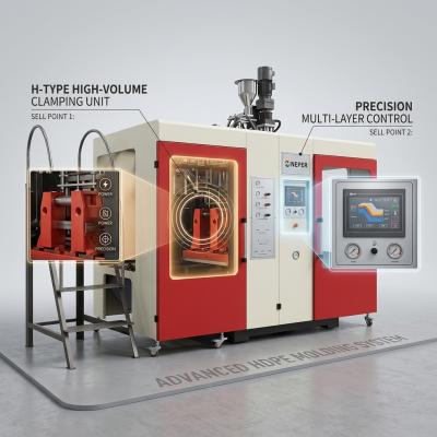 China Automatic IML HDPE Blow Molding Machine 3 Head 10L for Bottles and Jars for sale