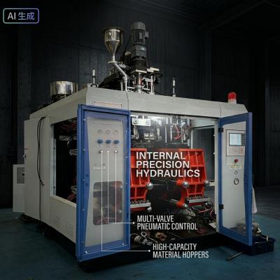 China 8.2 Ton Heavy Duty 80kW Plastic Container Blowing Machine for Oil Bottles for sale