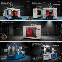China 8.2 Ton Heavy Duty 80kW Plastic Container Blowing Machine for Oil Bottles for sale