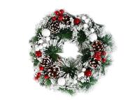 China Eco-Friendly PVC Artificial Pre Lit Christmas Wreath For Holiday Decoration for sale