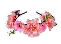 China 18cm Adjustable Colorful Ribbons Silk Flower Bridal Headpieces for sale