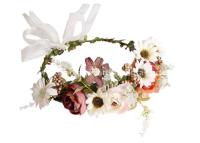 China 18cm Adjustable Colorful Ribbons Silk Flower Bridal Headpieces for sale