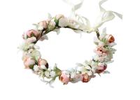 China 18cm Adjustable Colorful Ribbons Silk Flower Bridal Headpieces for sale
