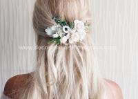 China 24g Bridal Hair Decorative Artificial Silk Flower Hair Clips 100% Handmade for sale