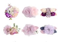 China 24g Bridal Hair Decorative Artificial Silk Flower Hair Clips 100% Handmade for sale