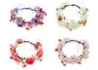 China SEDEX Adjustable Artificial Flower Wreath Headbands For Wedding OEM for sale
