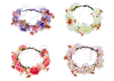 China SEDEX Adjustable Artificial Flower Wreath Headbands For Wedding OEM for sale
