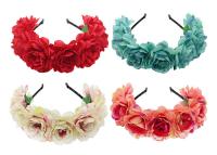 China SEDEX Adjustable Artificial Flower Wreath Headbands For Wedding OEM for sale