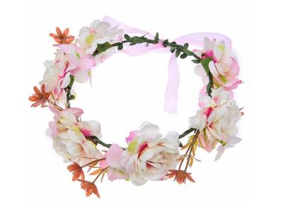 China Adjustable Hairbands Silk Flower Wedding Wreath For Hair OEM ODM for sale