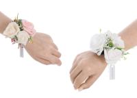 China Country Weddings Sproms Snapshots Artificial Silk Flowers Wrist Corsages for sale