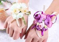 China Country Weddings Sproms Snapshots Artificial Silk Flowers Wrist Corsages for sale