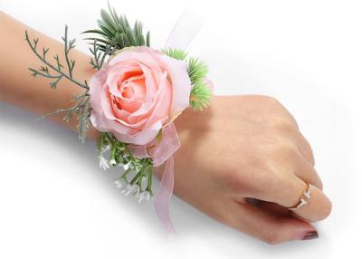 China Bridesmaid Artificial Silk Flowers Silk Wrist Corsages OEM ODM for sale