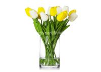 China 15 Pcs Artificial Tulip Silk Flower Bouquets Resin Decorations for sale