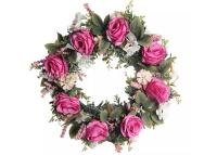 China 20'' Holiday Derocative Artificial Floral Door Wreath With Green Leaves for sale