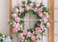 China 15'' Hanging Artificial Flower Wreaths On Door OEM ODM for sale