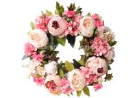 China 13'' 14'' 15'' Handmade Artificial Flower Wreaths Front Door Garland for sale