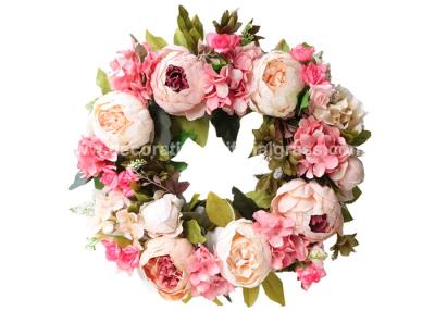China 13'' 14'' 15'' Handmade Artificial Flower Wreaths Front Door Garland for sale