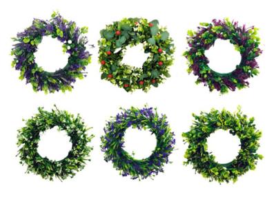 China 18 Inch Artificial Greenery Wreath Decorative Flower Garlands OEM for sale