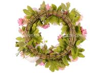 China 15'' Hanging Artificial Flower Wreaths On Door OEM ODM for sale