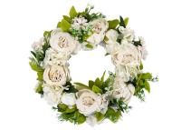 China Xmas Decoration Artificial Flower Wreaths PVC Plastic Silk Flower Garland for sale