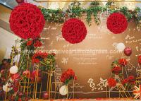 China 15cm 20cm 30cm Artificial Flower Ball Wedding Flower Arrangement for sale