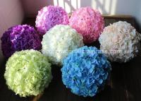 China Silk PE Artificial Flower Ball Faux Kissing Balls 100% Handmade for sale