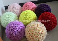 China Silk PE Artificial Flower Ball Faux Kissing Balls 100% Handmade for sale