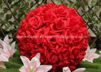 China 8 Inch Hanging Artificial Flower Ball Centerpieces Decoration for sale