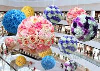China 8 Inch Hanging Artificial Flower Ball Centerpieces Decoration for sale