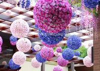 China Plastic Frame Inside Artificial Flower Hanging Balls OEM ODM for sale