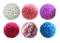 China Silk Plastic Artificial Kissing Ball Flower Arrangement 15'' 16'' 17'' for sale