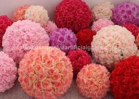 China Silk Plastic Artificial Kissing Ball Flowers Hanging Floral Balls 19'' 20'' 21'' for sale