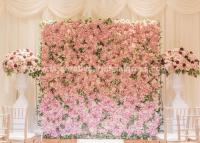 China 40x60cm Silk Artificial Flower Wall Panels For Wedding Venue for sale