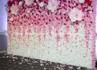 China Hydrangea Cherry Blosson Artificial Flower Wall Fake Flower Wall Panels for sale