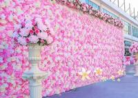 China Hydrangea Cherry Blosson Artificial Flower Wall Fake Flower Wall Panels for sale