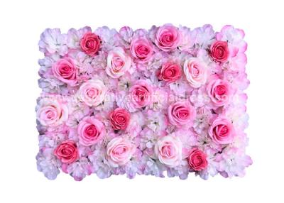 China Silk PE Artificial Floral Backdrop Wedding Decor Fake Flower Wall for sale