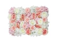 China Silk PE Artificial Floral Backdrop Wedding Decor Fake Flower Wall for sale