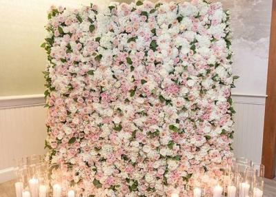 China Roll Up Plastic PE Silk 3D Artificial Flower Wall Support OEM ODM for sale