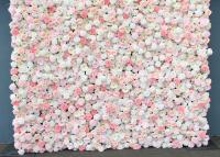 China Roll Up Plastic PE Silk 3D Artificial Flower Wall Support OEM ODM for sale