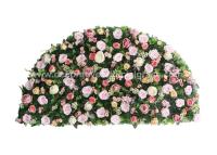 China Semi-Sphere Silk Floral Backdrop Artificial Flower Wall 60*120cm for sale