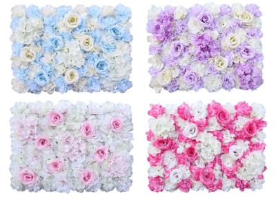 China Silk Plastic PE Wedding Artificial Rose Flower Wall Panel for sale