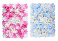 China Silk Plastic PE Wedding Artificial Rose Flower Wall Panel for sale