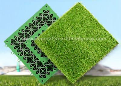 China Self-Draining Artificial Grass Turf Permeable Backing Interlocking Grass Mats for sale
